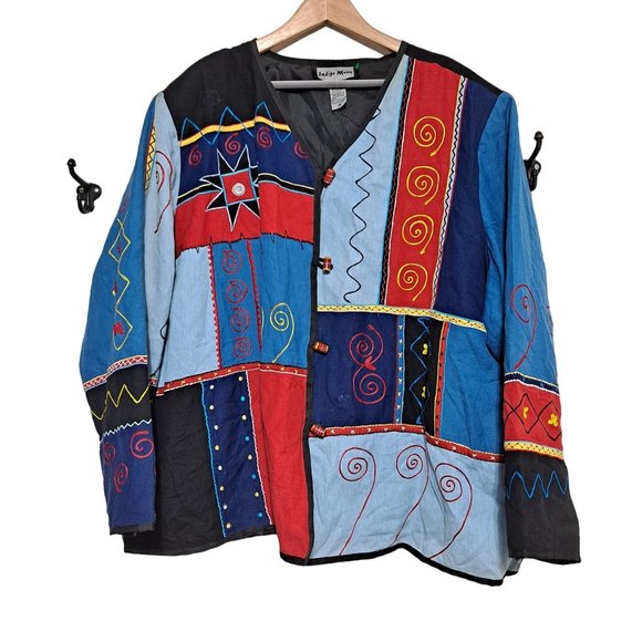 indigo moon | Jackets & Coats | Indigo Moon Jacket Woman Size 3x Artsy ...